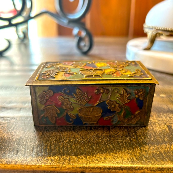 Vintage | Accents | Vintage Chinese Enamel Cloisonn Stamp Box ...